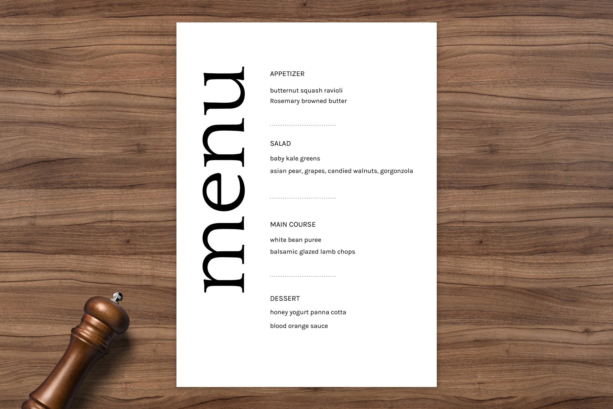 Powerpoint Menu Template
