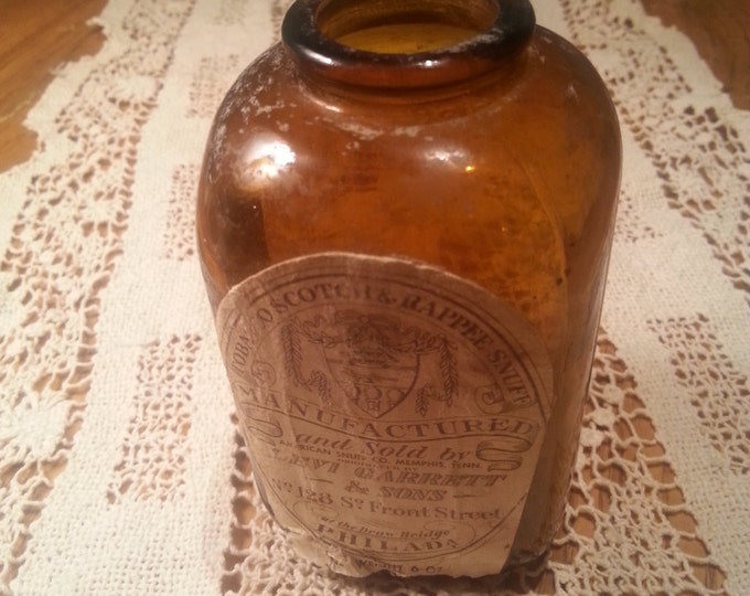Levi Garrett & Sons Brown Glass Snuff Jar - Etsy