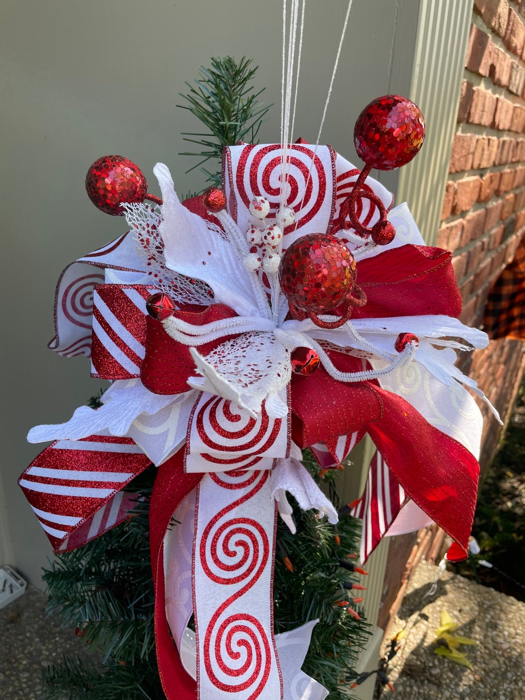 Red and White Tree Topper/decor - Etsy