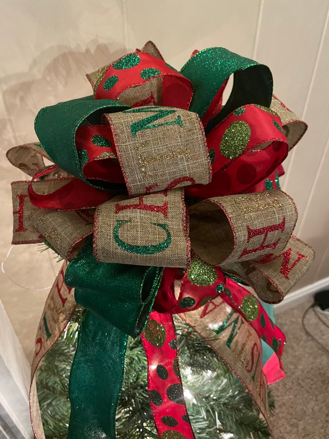 Merry Christmas Tree Topper - Etsy