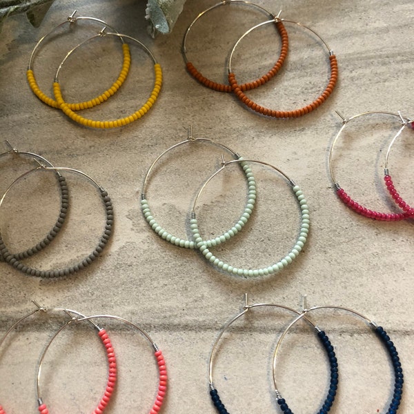 Seed Bead Hoops - Etsy