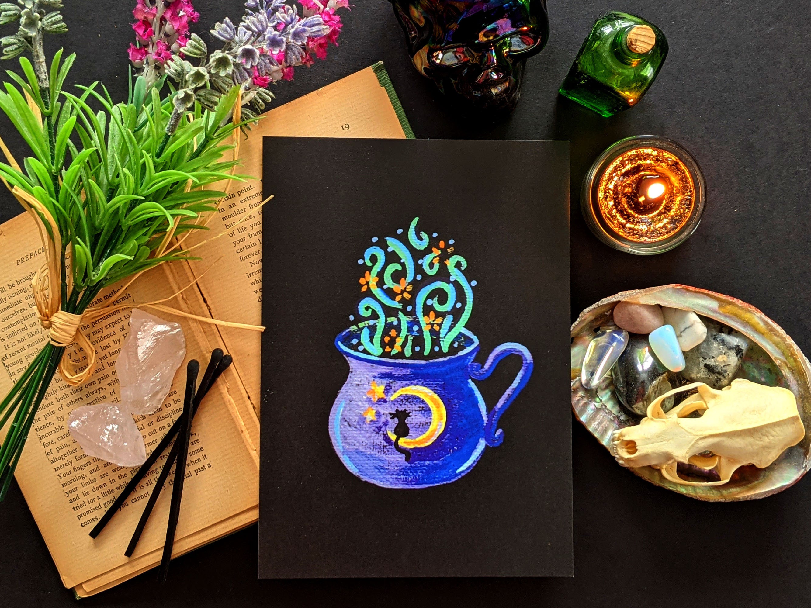 Spooky Cauldron Art Print Halloween Art Witchy Home Decor - Etsy