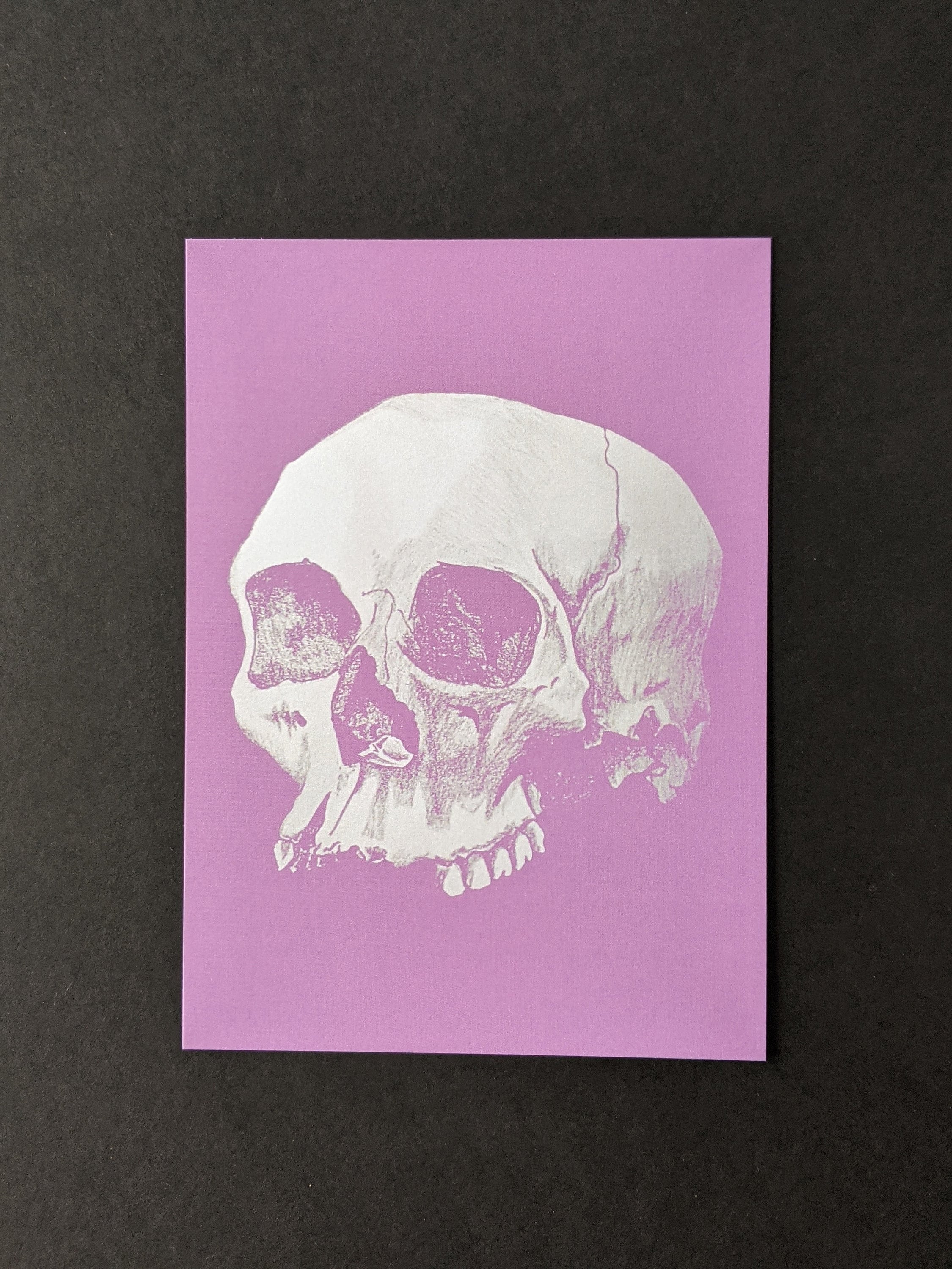 Purple Skull Art Print Pastel Goth Art Decor Halloween Art | Etsy
