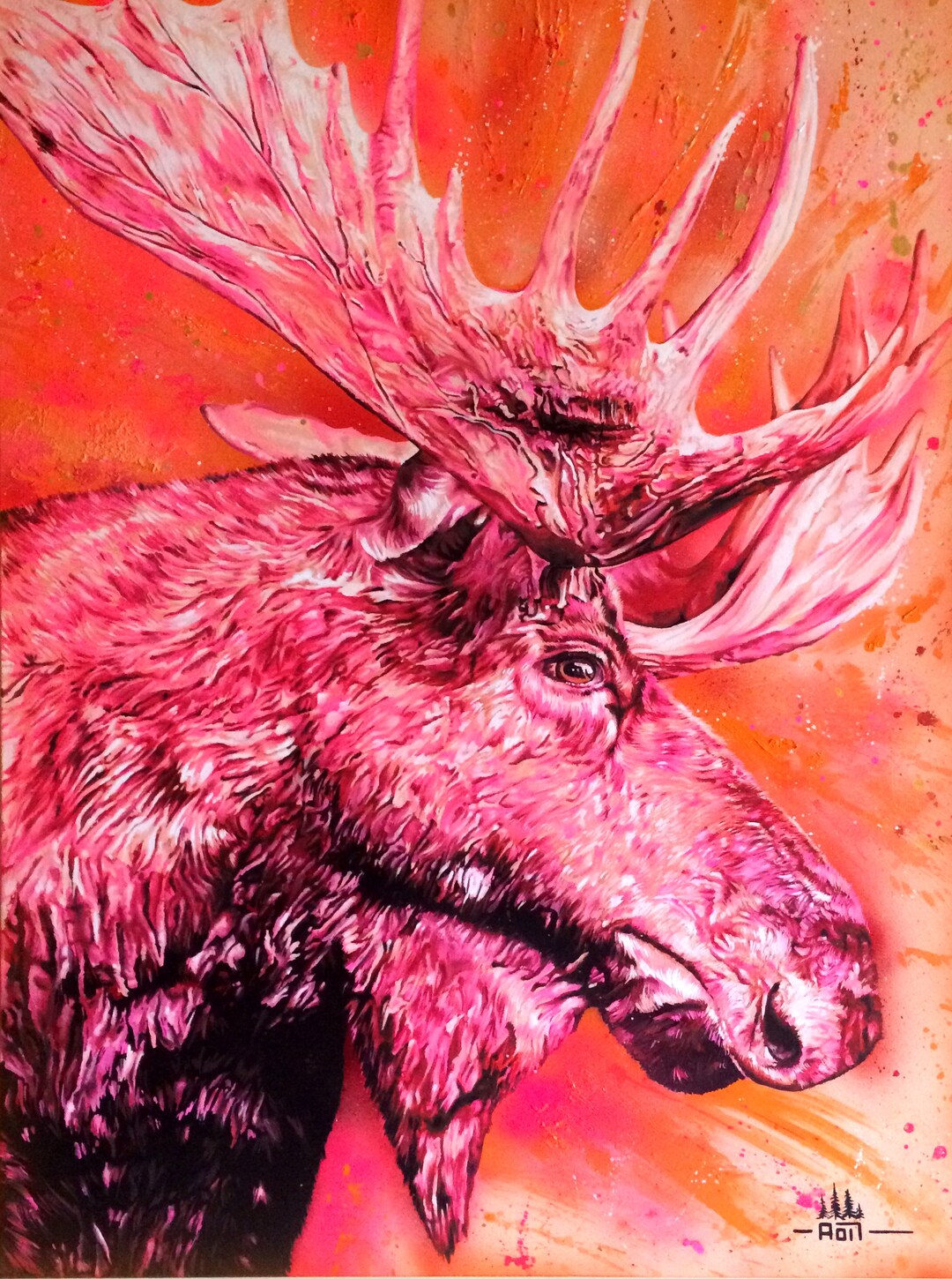 Colorful Moose - Etsy