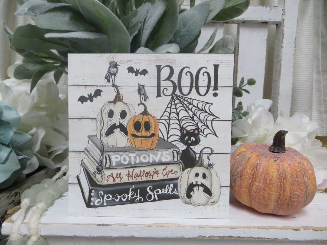 Halloween Sign: BOO Potions, Spooky Spells Decor - Etsy