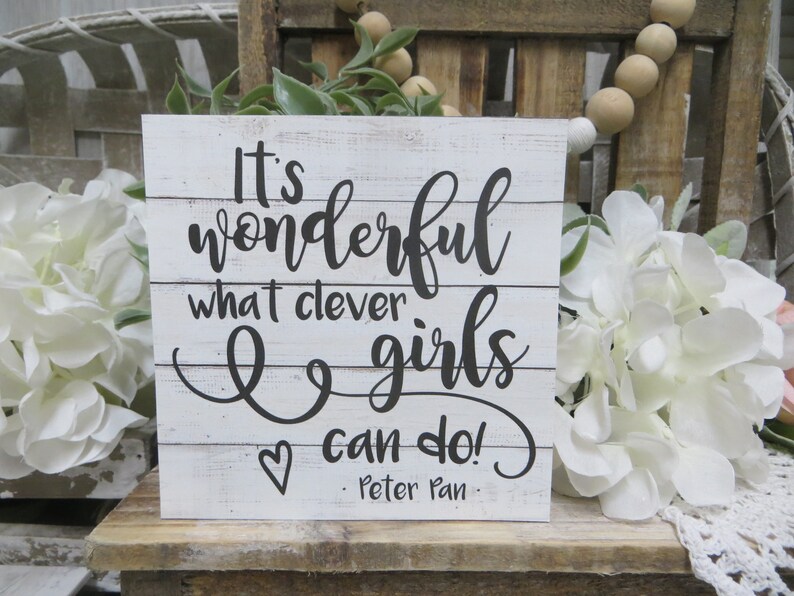 Girl's Sign / It's Wonderful What Clever Girls Can Do - Etsy