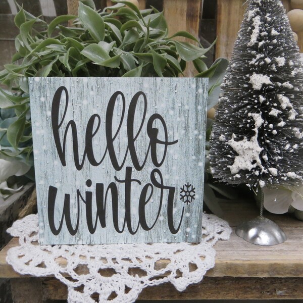 Hello Winter Sign - Etsy
