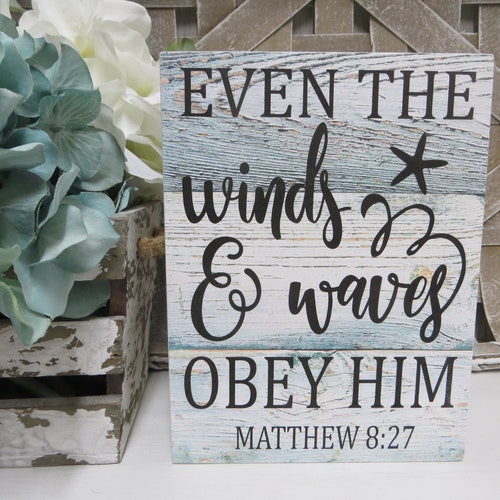 Even the Winds & Waves Obey Himmatthew 8:27 Vintage Bible - Etsy