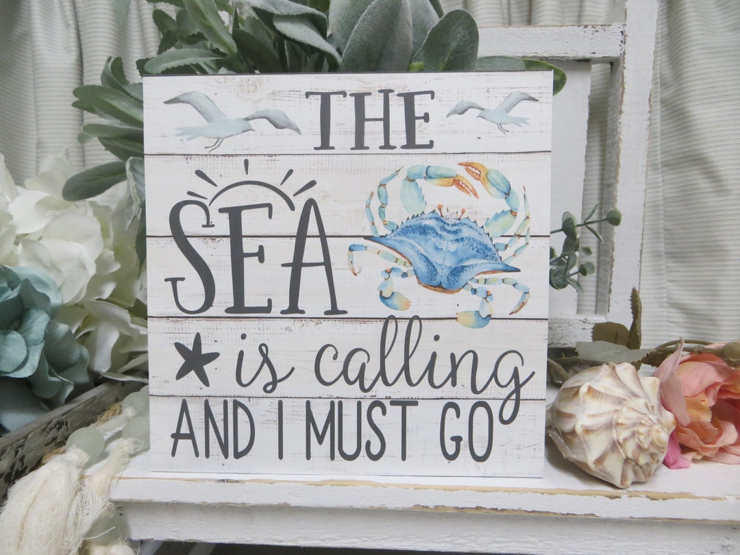 Beach Sign / Wood Beach Sign / the Sea is Calling / Beach House Decor ...