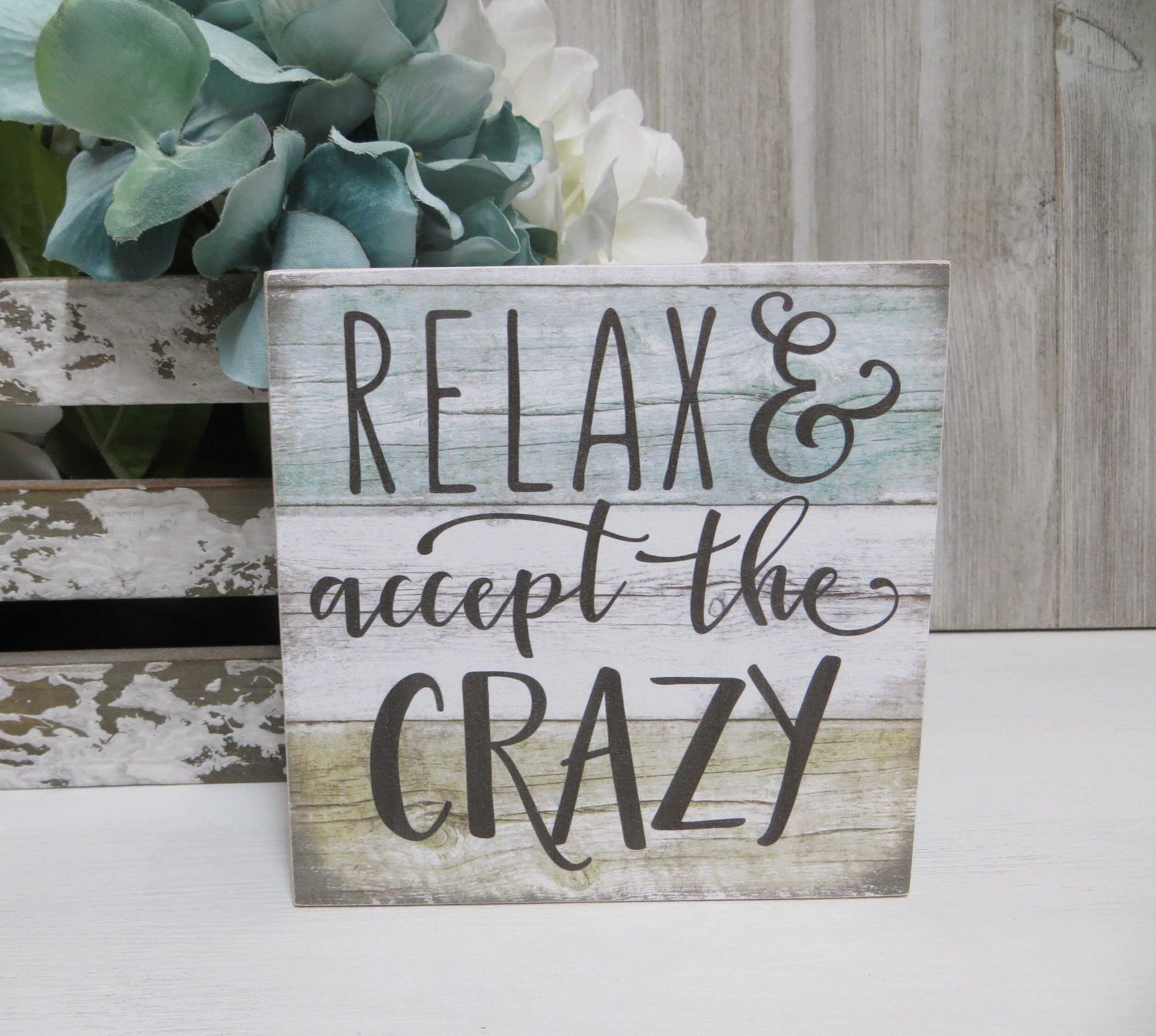 Humorous Office Sign: Relax and Accept the Crazy - Desk Decor - Etsy