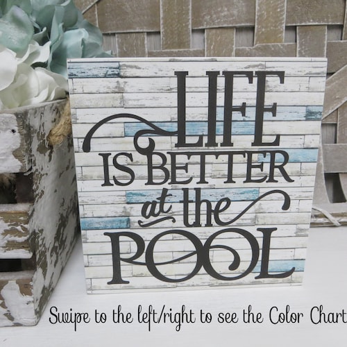 Wood Sign life is Better at the Pool Summer Pool - Etsy