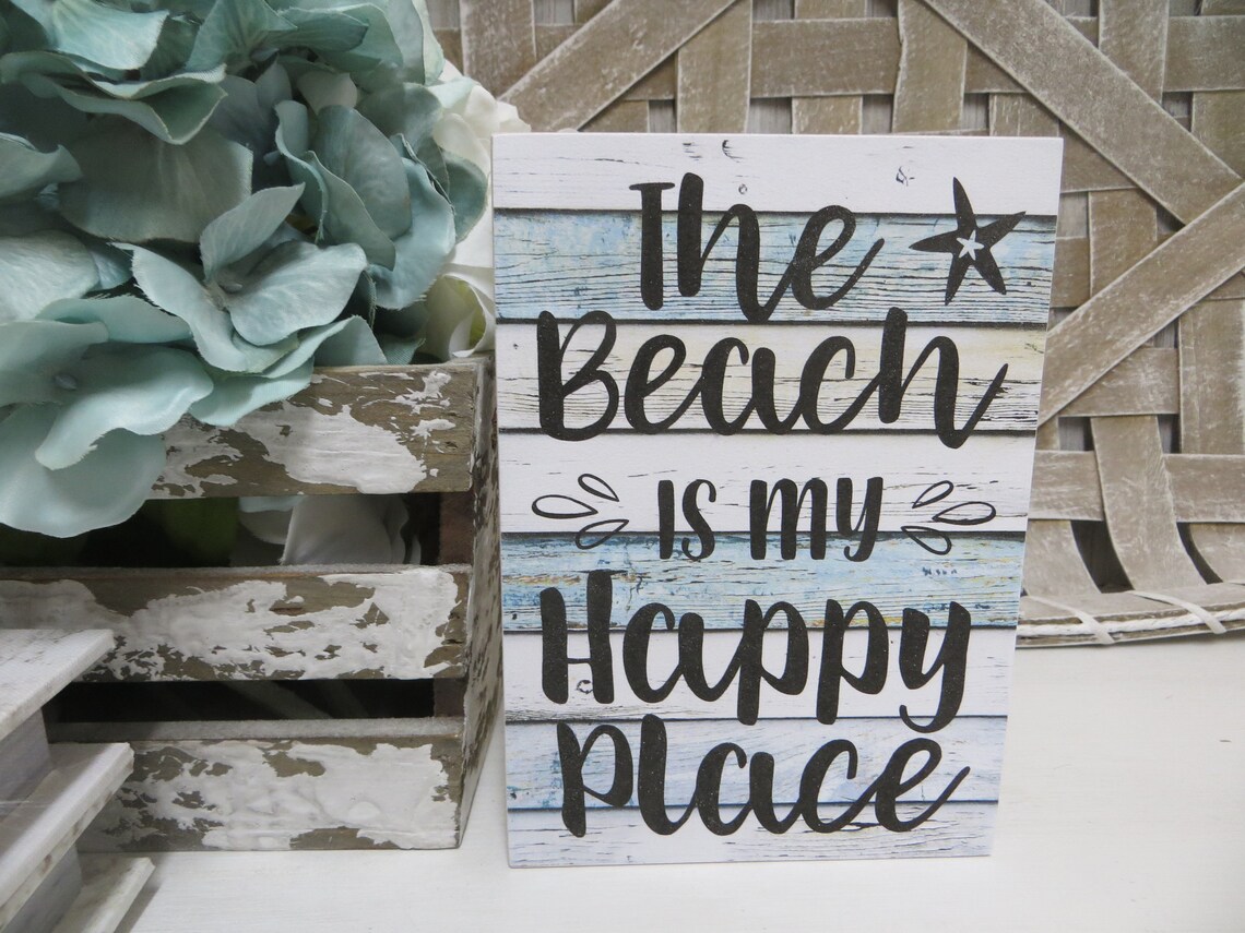 Beach Sign the Beach is My Happy Place Beach | Etsy