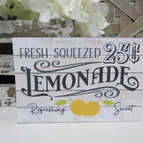 Lemonade Sign Fresh Squeezed Lemonade Kitchen Etsy