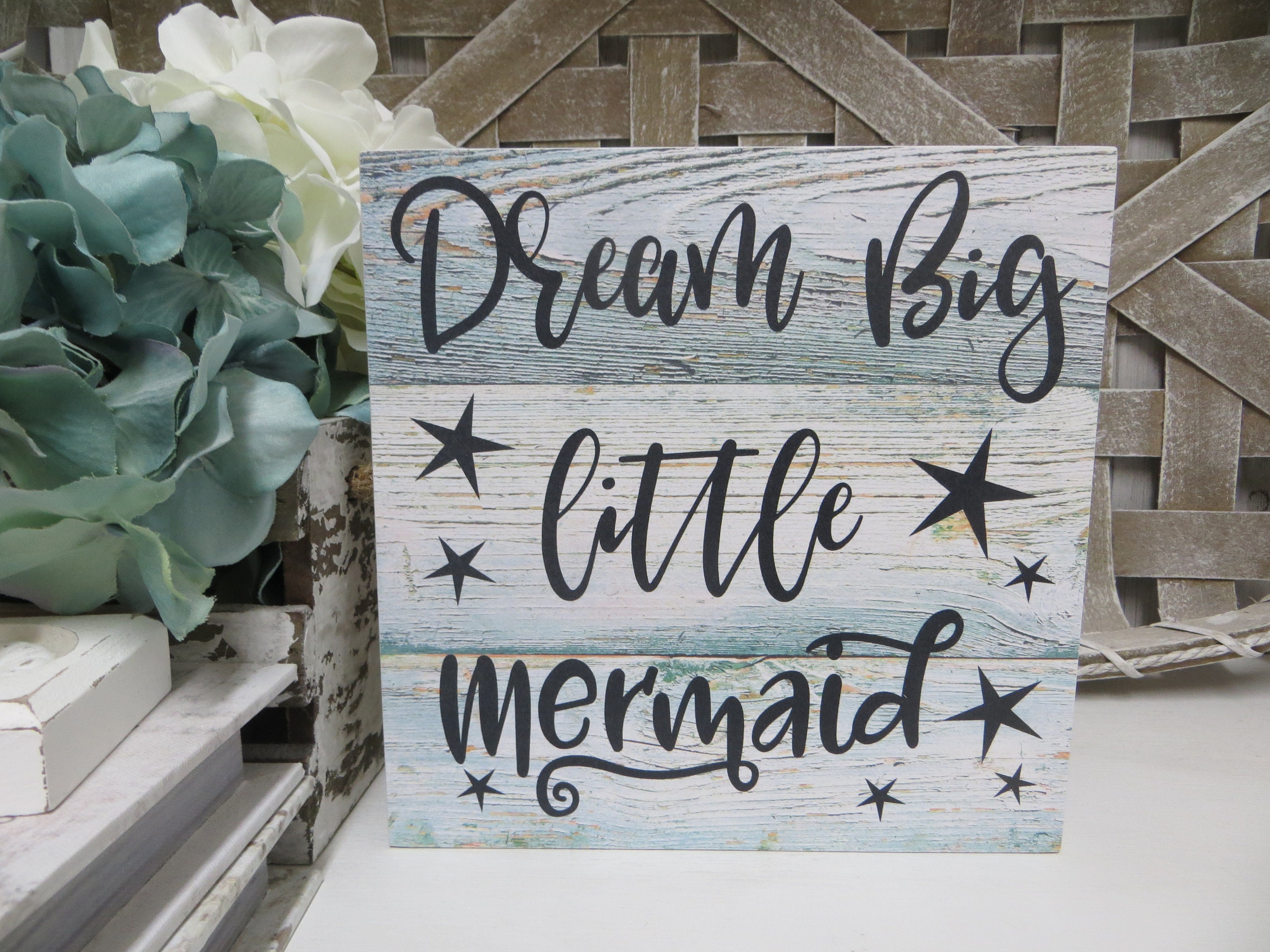 Kid's Mermaid Sign dream Big Little Mermaid - Etsy
