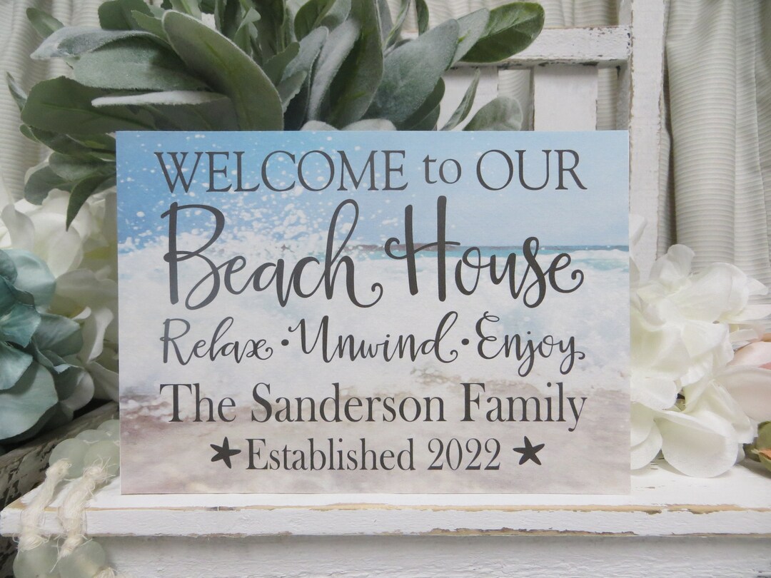 Personalized Welcome to Our Beach House Sign: Coastal Tiered Tray Decor ...