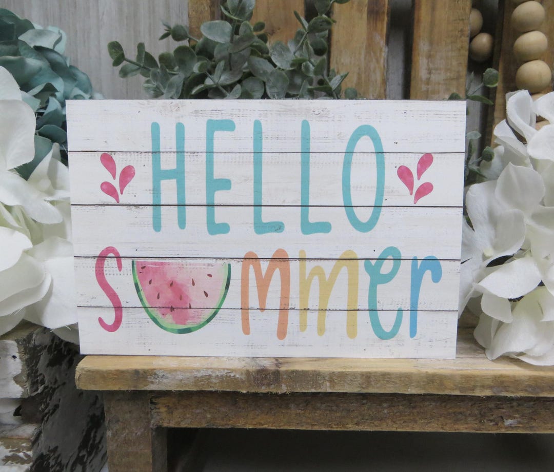Summer Watermelon Sign / Hello Summer / Summer Tiered Tray Decor ...