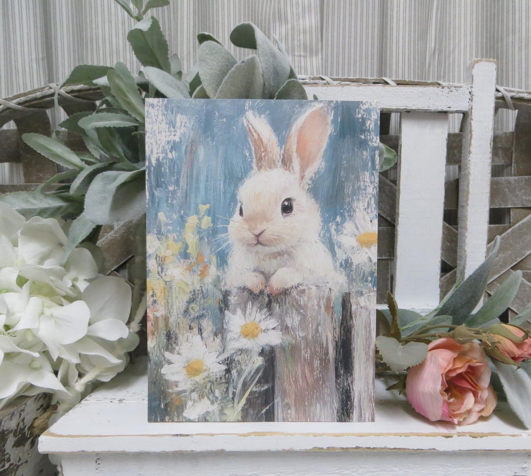Easter Bunny Sign / Vintage Inspired Easter Bunny / Spring Easter Decor ...