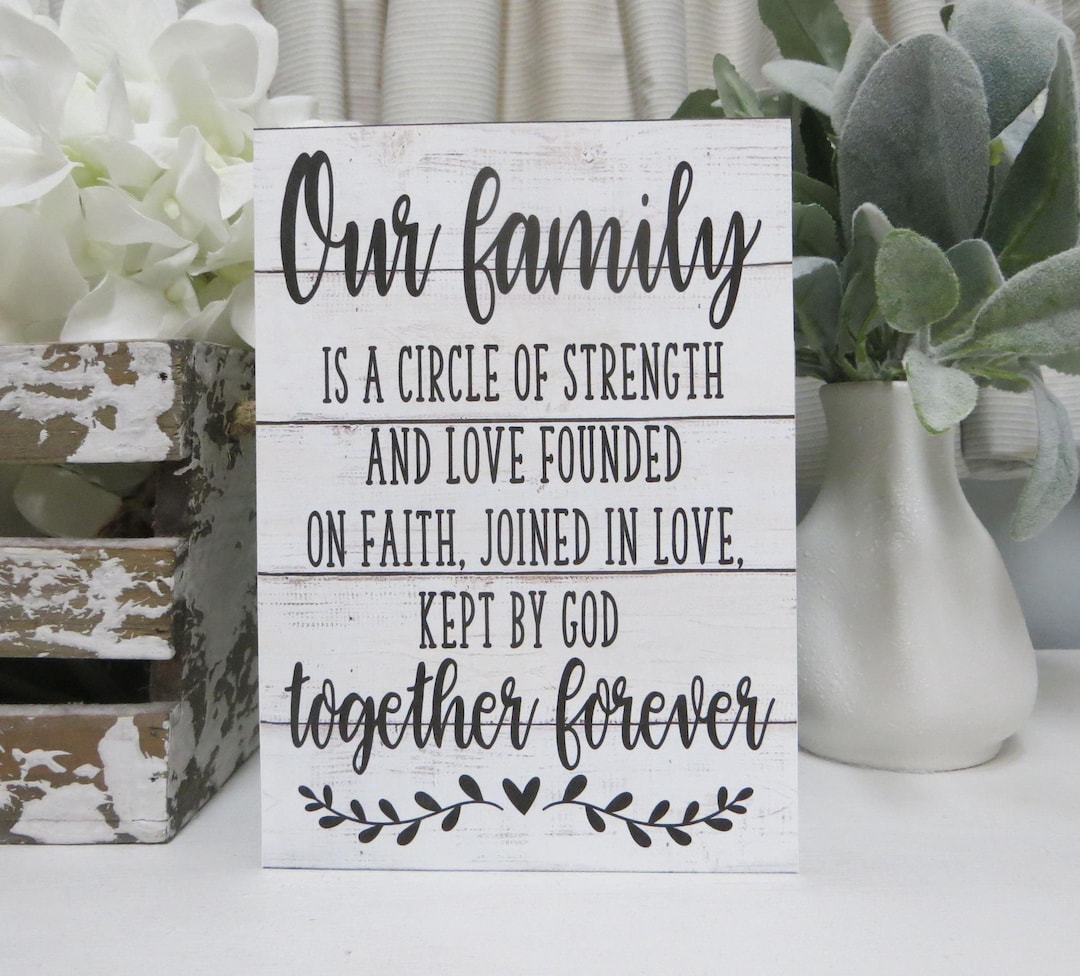Family Sign: Our Family is a Circle of Strength Love...kept by God ...