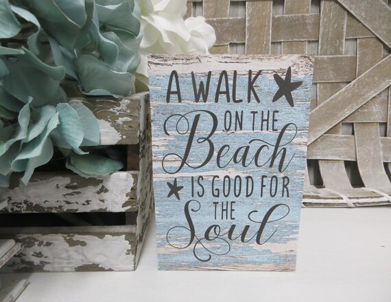 Beach Sign a Walk on the Beach is Good for the - Etsy