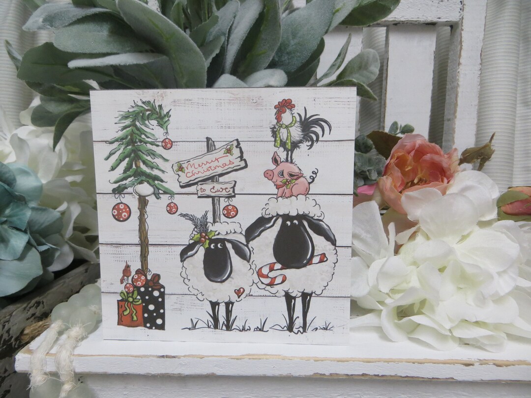 Christmas Sign / Merry Christmas to Ewe / Winter Kitchen Decor Sign ...
