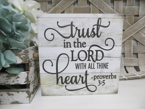 Wood Religious Sign trust in the Lord With All Thine | Etsy