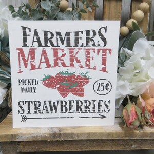 Strawberry Sign / Farmers Market Strawberries / Spring Summer Tiered ...