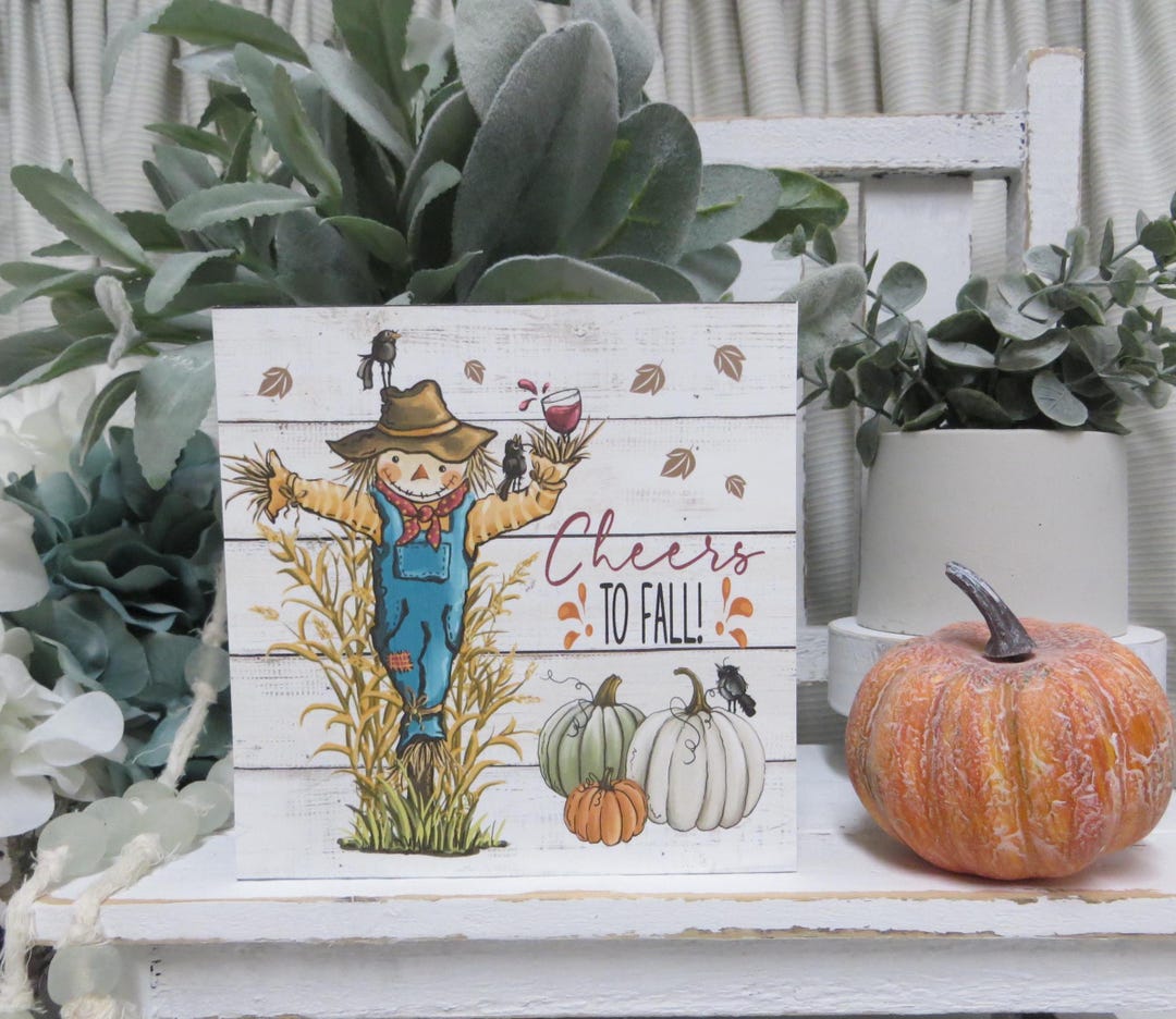 Fall Autumn Sign / Cheers to Fall / Fall Home Decorations / Fall Tiered ...