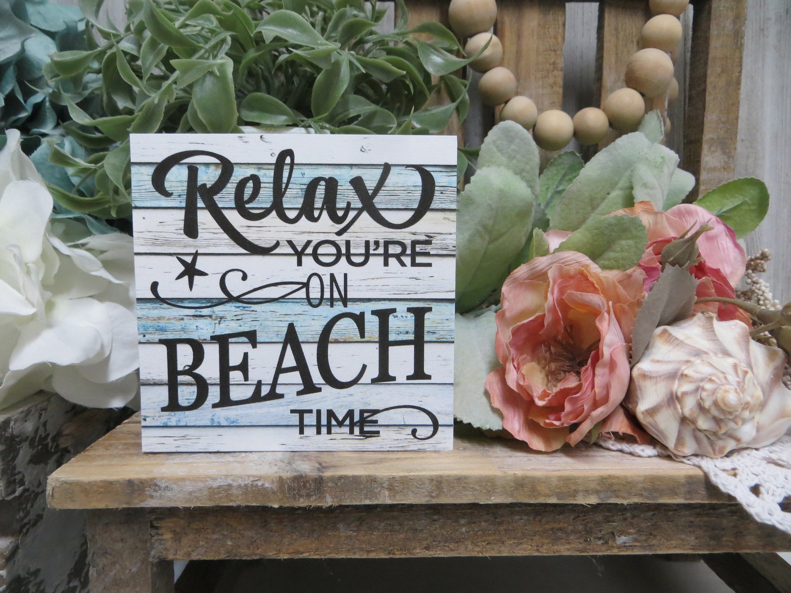 Beach Sign relax You're on Beach Time Beach - Etsy