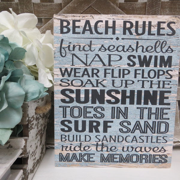 Beach Rules Sign - Etsy