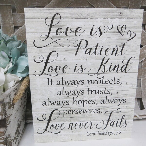Love is Patient Wood Sign - Etsy