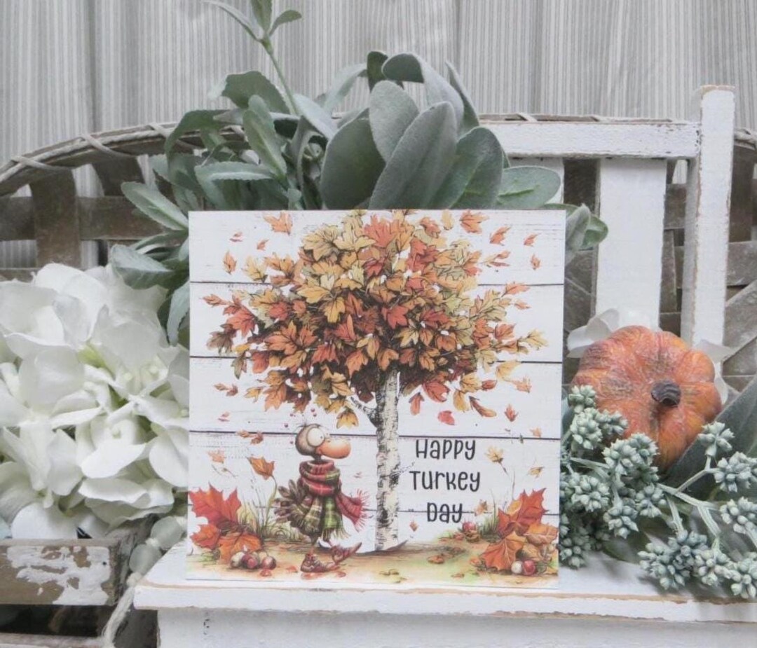 Thanksgiving Turkey Sign: Happy Turkey Day - Fall Decor - Thanksgiving ...