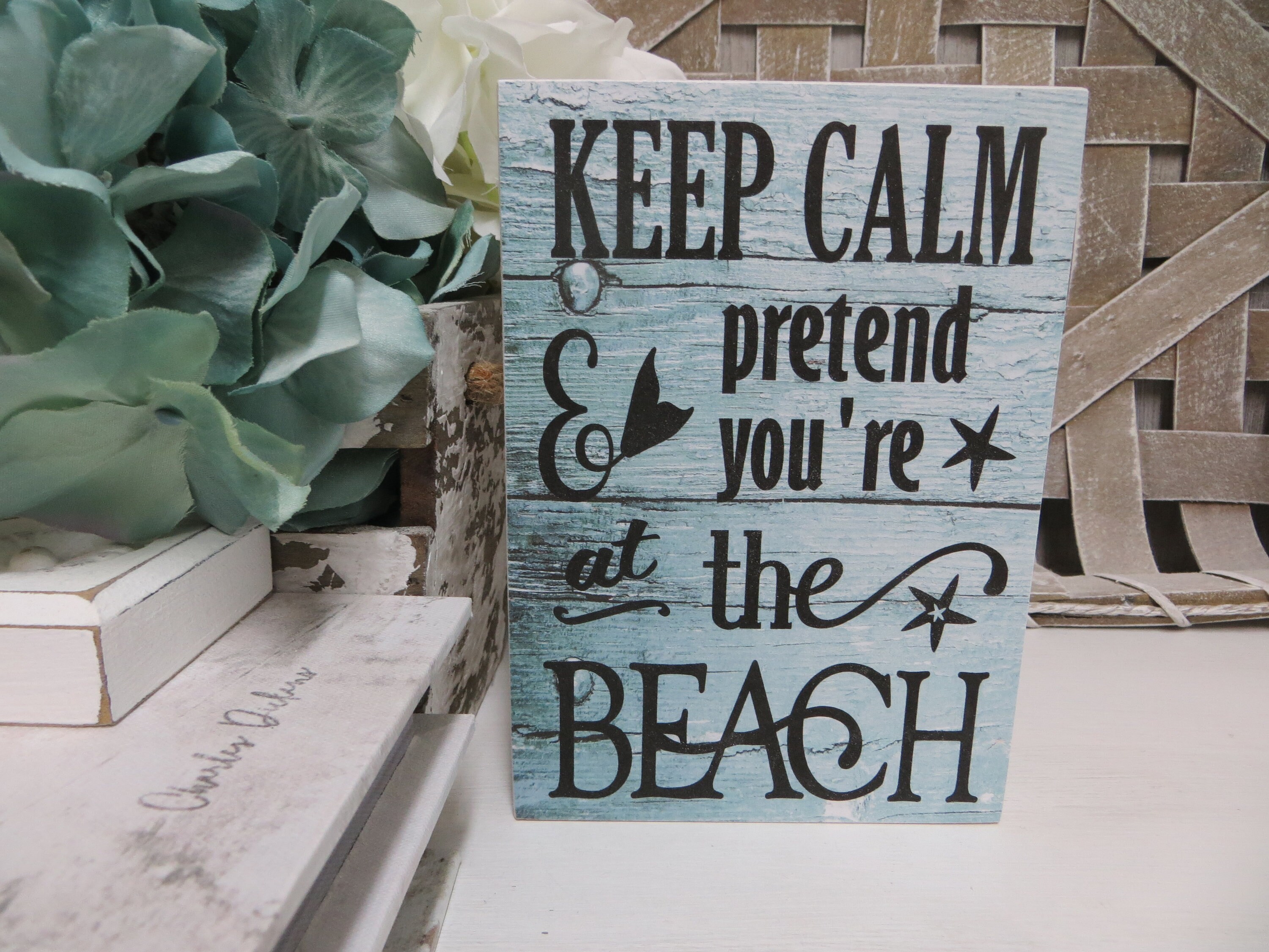 Beach Sign / Keep Calm and Pretend You're at the Beach / - Etsy