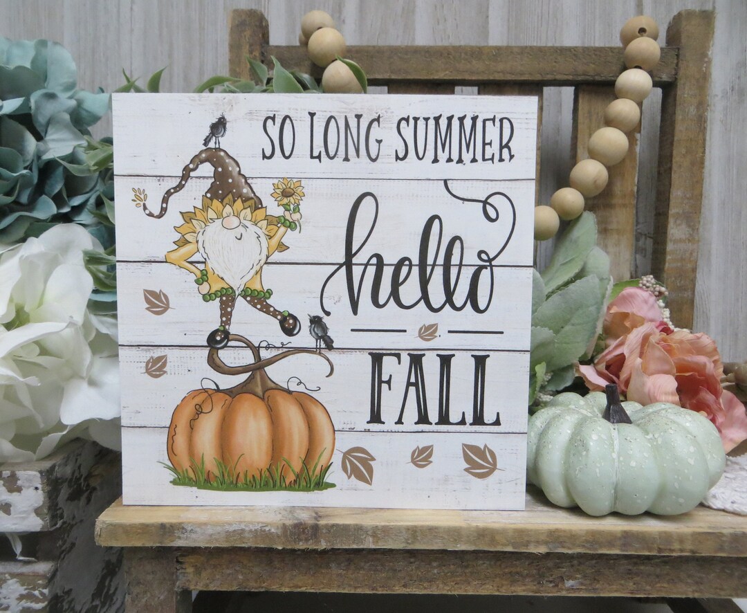 Fall Sign / so Long Summer Hello Fall / Fall Home Decor / Fall Tiered ...