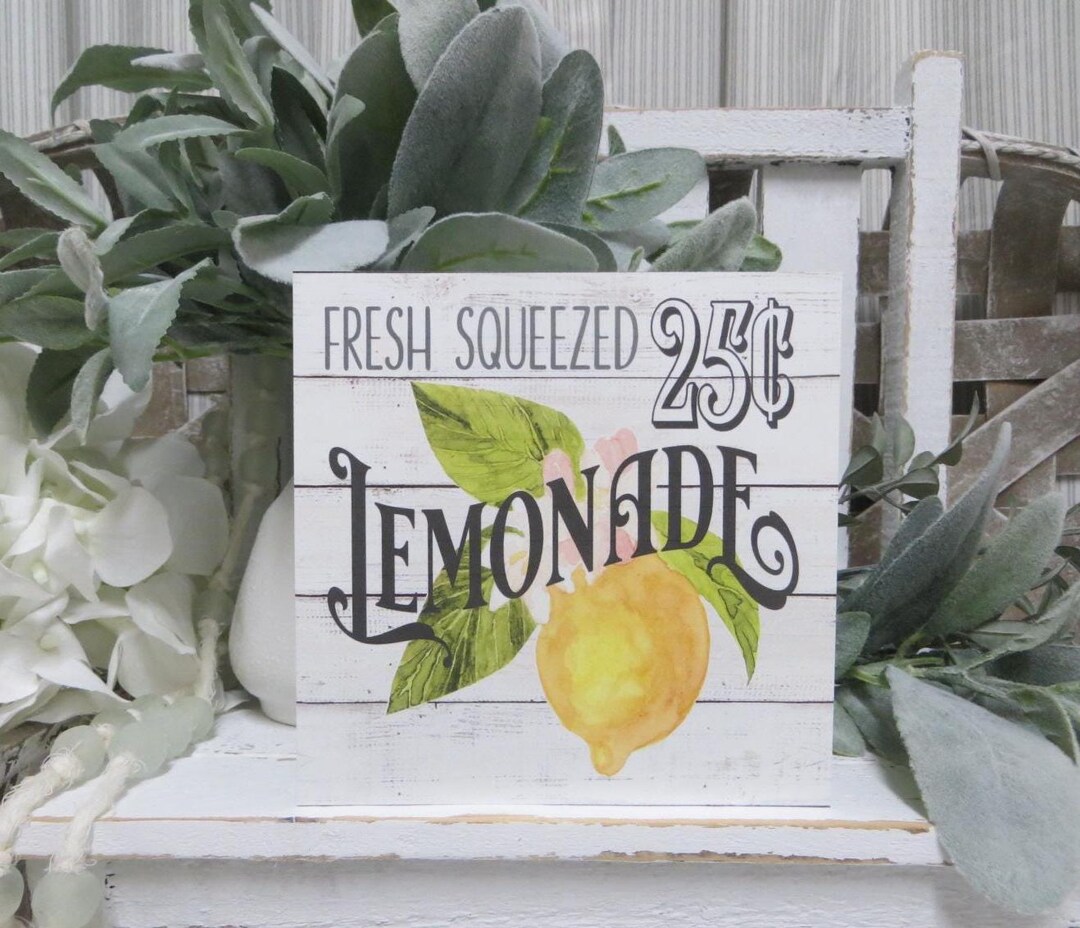 Fresh Squeezed Lemonade Sign: Tiered Tray Kitchen Decor - Etsy