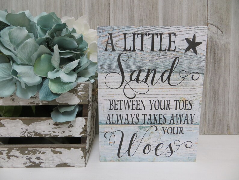 Beach Sign / A Little Sand Between Your Toes Always Takes Away - Etsy