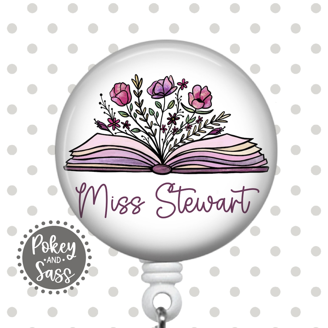 Personalized Librarian Badge Reel, Personalized Book Badge Reel ...