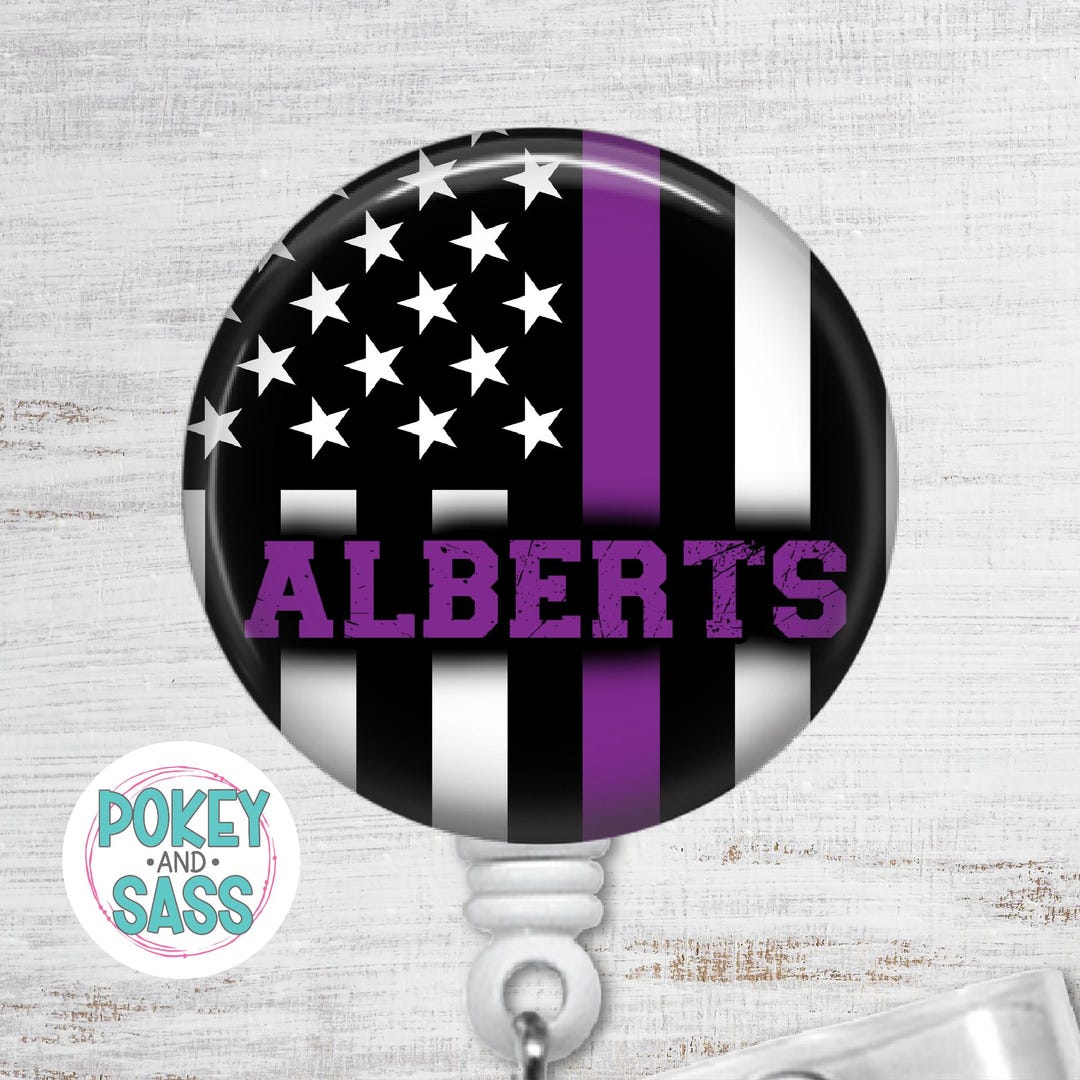 Security Officer Badge Reel, Personalized Badge Reel, Thin Purple Line ...