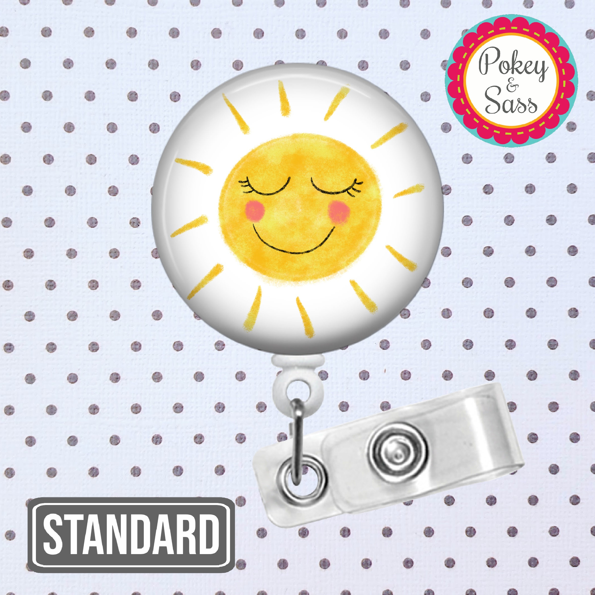 Sunshine Badge Reel Sun Badge Reel Retractable ID Badge | Etsy