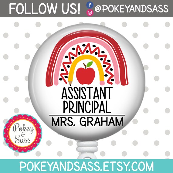 Personalized School Assistant Principal Badge Reel School | Etsy