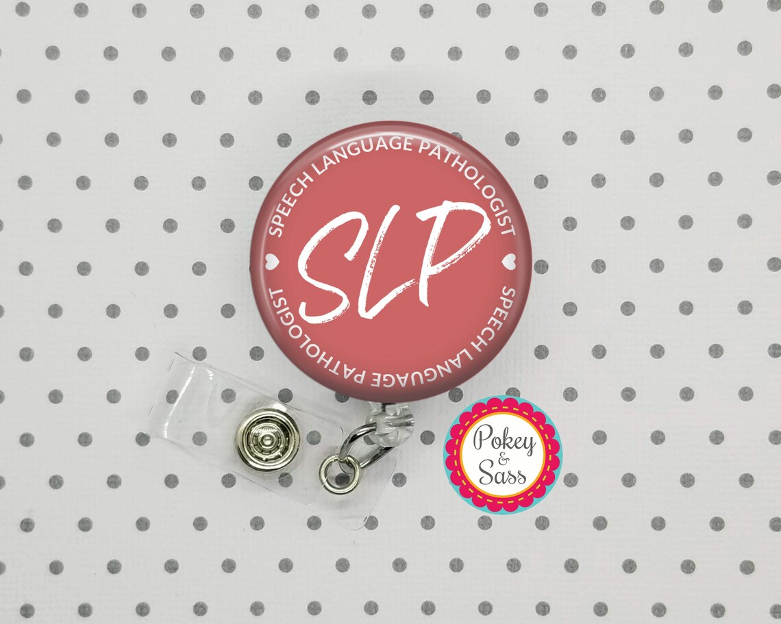 SLP Badge Reel Speech Therapist Badge Reel Speech | Etsy