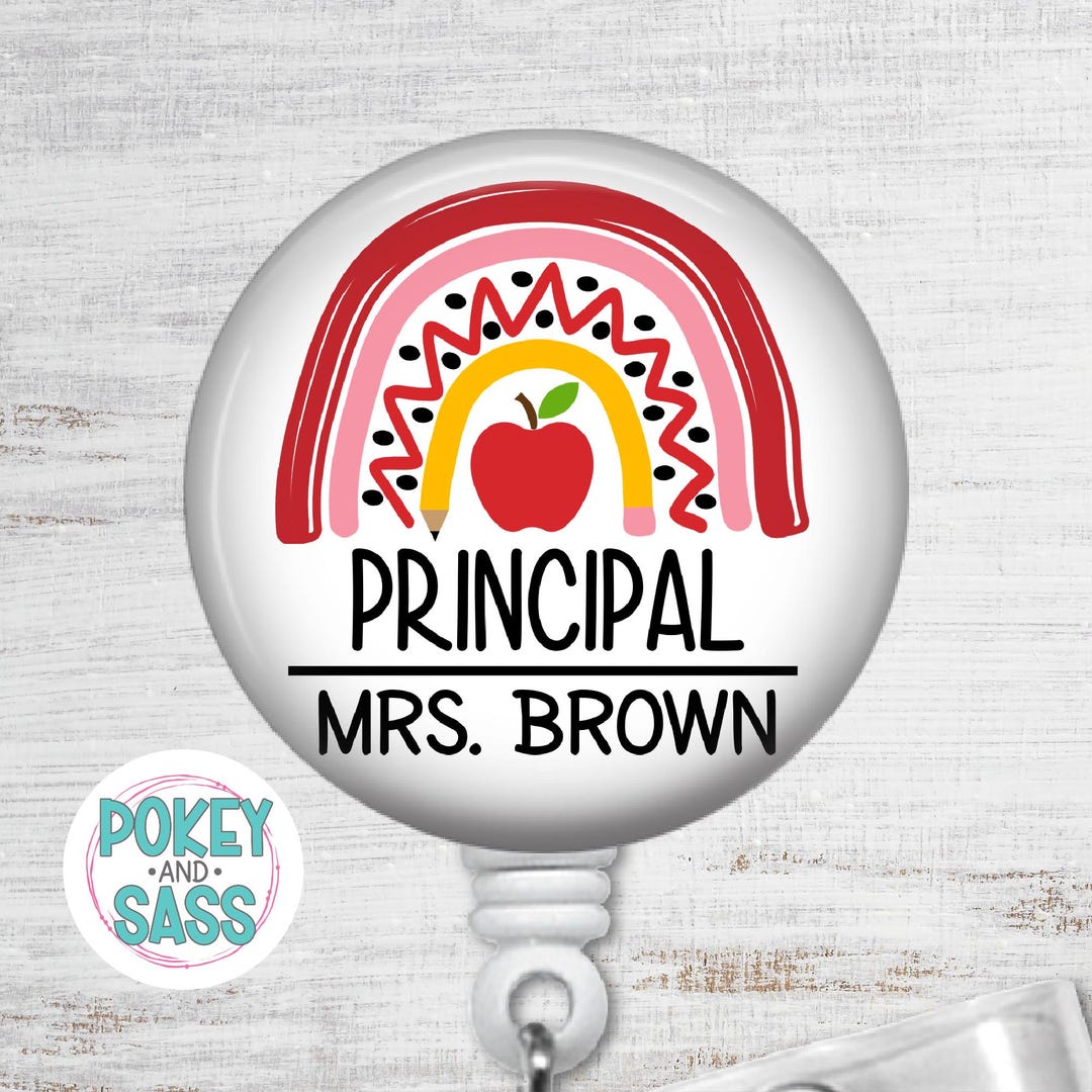 Personalized School Principal Badge Reel, School Principal Badge Reel ...