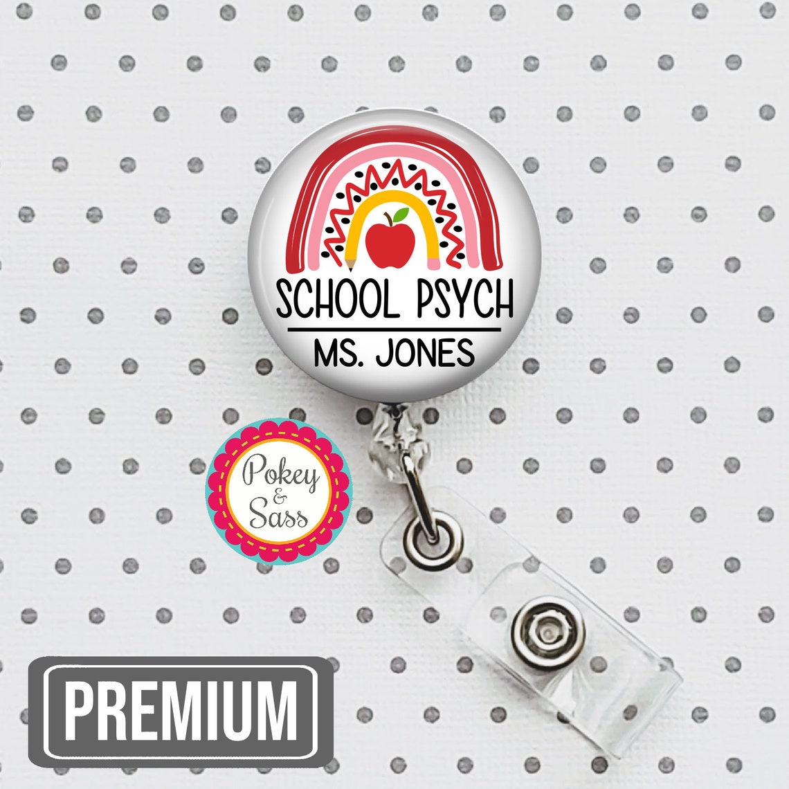 Personalized School Psychologist Badge Reel School | Etsy