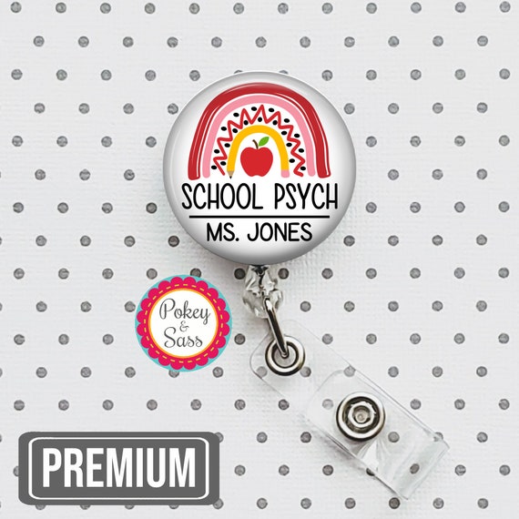 Personalized School Psychologist Badge Reel School | Etsy