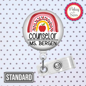 Personalized School Counselor Badge Reel School Counselor | Etsy