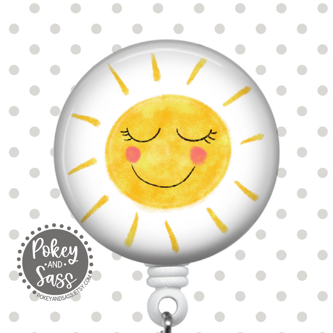 Sunshine Badge Reel Sun Badge Reel Retractable ID Badge - Etsy