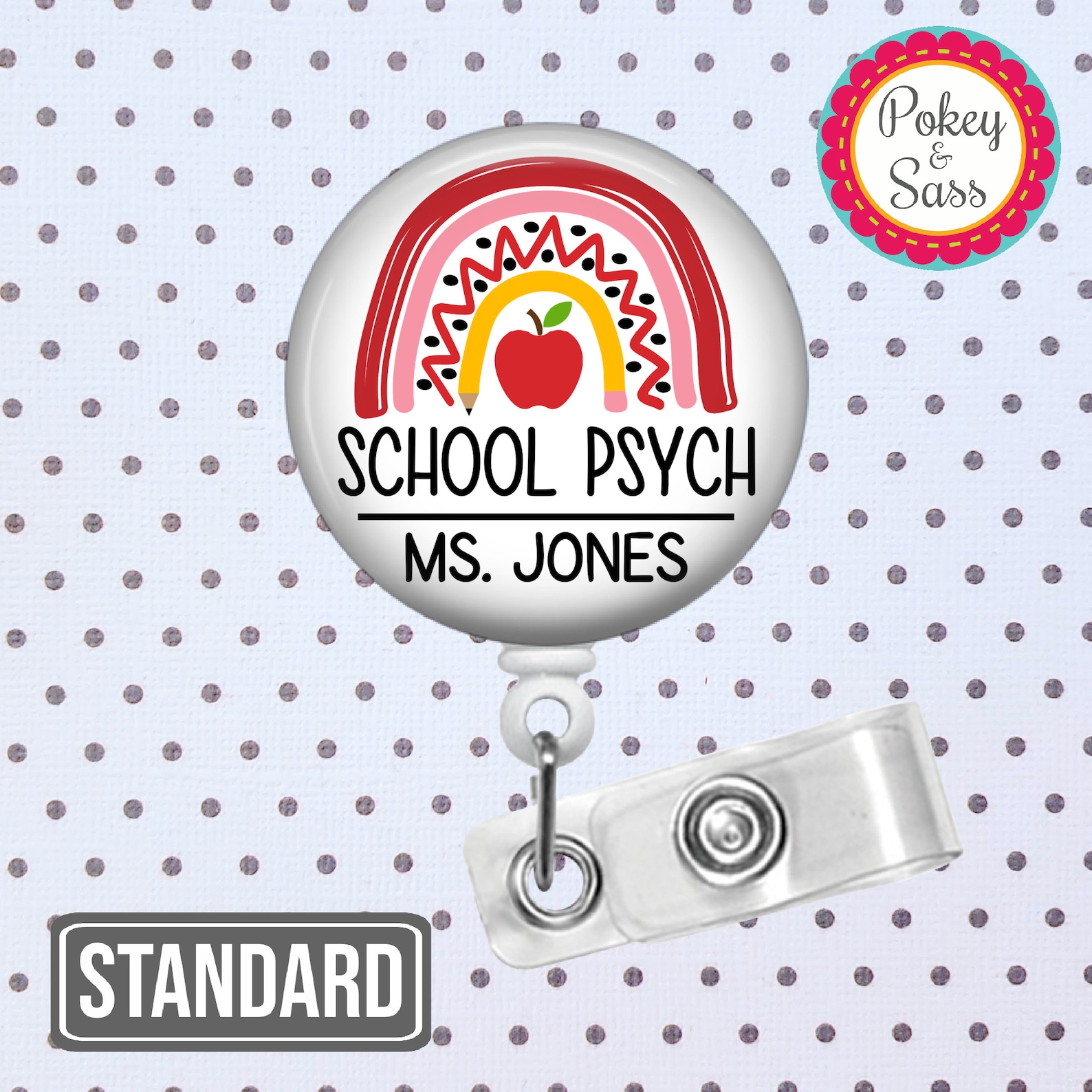 Personalized School Psychologist Badge Reel School | Etsy