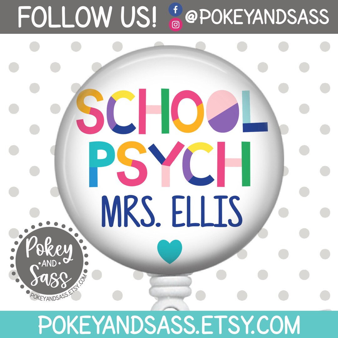 Personalized School Psychologist Badge Reel School - Etsy