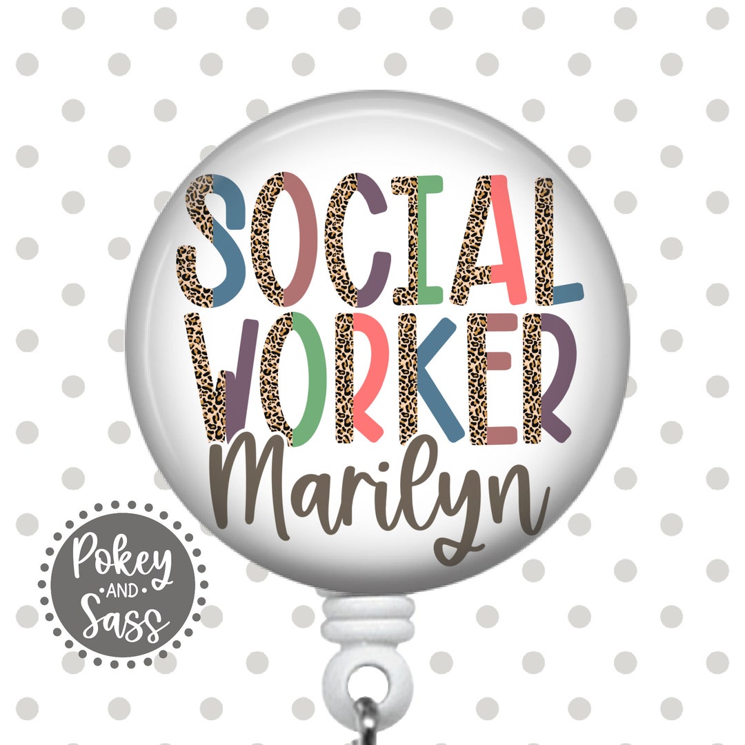 Personalized Social Worker Badge Reel, Social Work Badge Reel, Custom ...