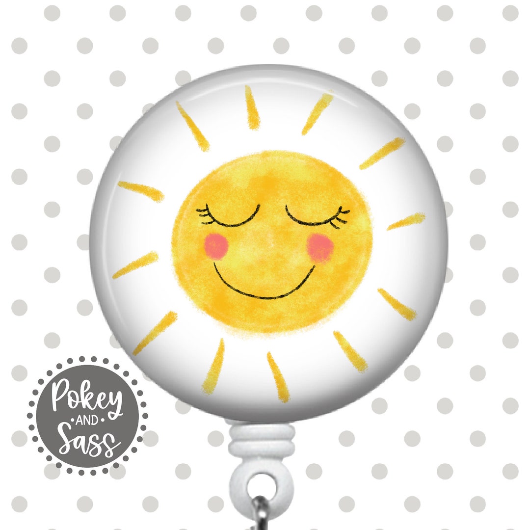 Sunshine Badge Reel, Sun Badge Reel, Retractable ID Badge Holder, Nurse ...