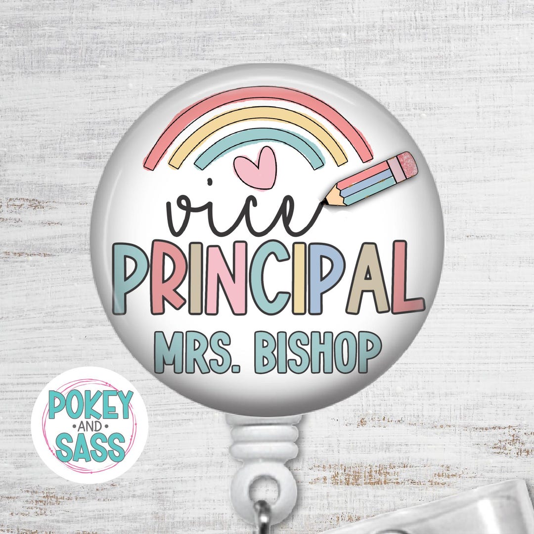 Personalized School Vice Principal Badge Reel, School Principal Badge ...